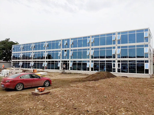 Focus on the project of temporary housing fast LCL packing box glass curtain wall fast LCL living container