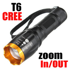 China 2000lm CREE XM-L T6 LED Zoomable Adjustable Falshlight Torch Lamp(18650&AAA) for Camping supplier