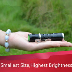 China Rechargeable 14500/AA Dry Battery Powered CREE Q5 Waterproof Camping Led Flashlight supplier