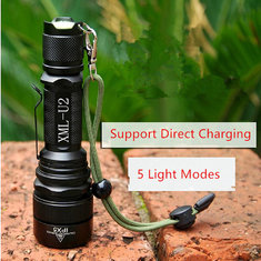 China 2000Lumens Powerful 10W CREE XML T6 U2 Rechargeable Zoom Handy LED Torch/Flashlight with Strap 5 Light Modes supplier
