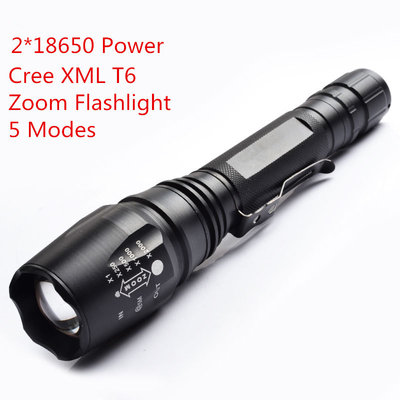 CREE XML T6 1000 Lumens Zoom LED Flashlight 2*18650 Rechargeable Waterproof Hunt LED Light Lanterna Torch supplier