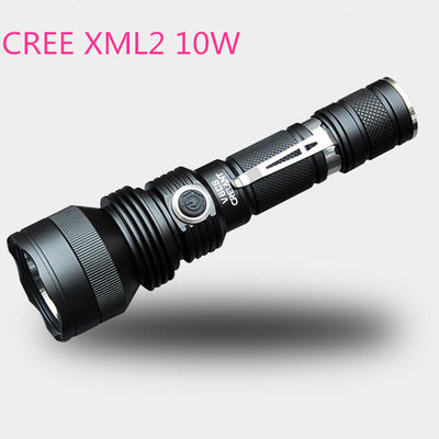 CREE XML2 Portable 10W Handheld LED Flashlight Stepless Dimming Camp LED Lanternas Waterproof White Light Lamp supplier