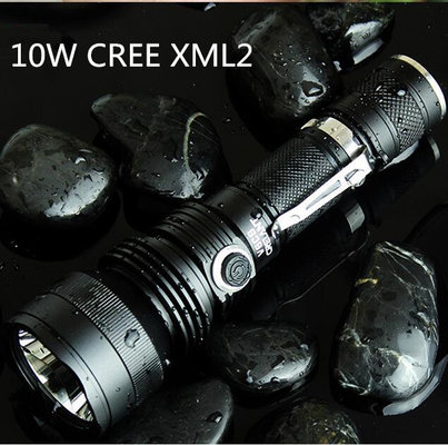 CREE XML2 Portable 10W Handheld LED Flashlight Stepless Dimming Camp LED Lanternas Waterproof White Light Lamp supplier