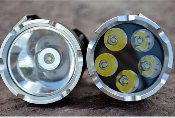 4*18650 Rechargeable Battery Power 5000Lumens Portable LED Spotlight 5*CREE XML T6 Cores with Stainless Steel Handlebar supplier