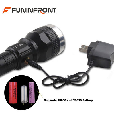 Waterproof Direct Charge CREE XM T6 LED Flashlight Using 26650 or 18650 Rechargeable Battery supplier