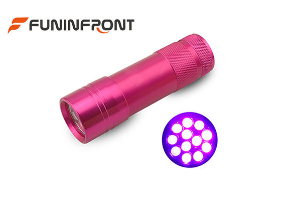 Aluminum Alloy 12 Leds 395NM UV Flashlight for Fluorescent , Scorpion Detecting supplier