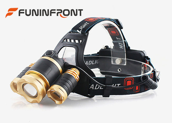 30W Adjustable Focus Zoom Outdoor LED Headlamp 3000Lm with 3*CREE T6 LEDs 4 Mode supplier