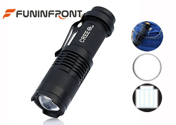 CREE XPE Q5 LED Flashlight Adjustable Focus, Hard Light Clip LED Torch supplier