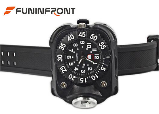 5 Files CREE XPE Q5 LED Flashlight USB Charge Wrist Watch Light with Compass supplier