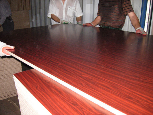 Furniture E1 Glue Melamine MDF Board Rose Color With Moisture 5 - 12%