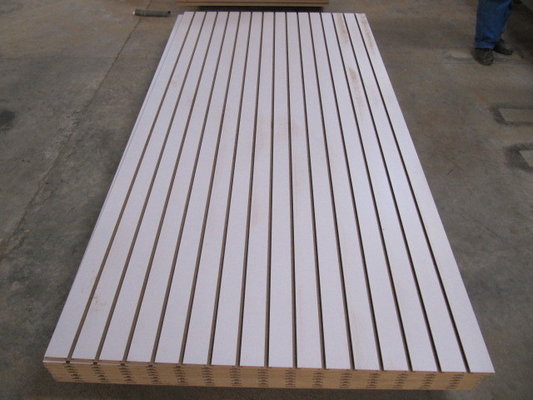 Furniture E1 Glue Slotted Mdf Poplar Core , Melamine faced slot mdf