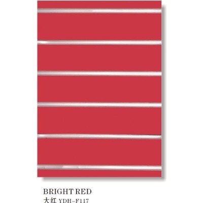Store Decorative Plain Slot Mdf Customized With Aluminum , Red Surface