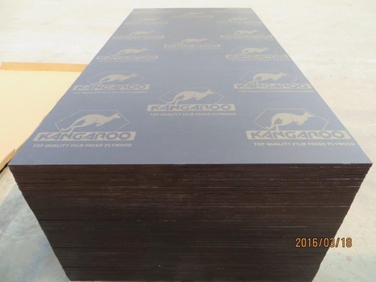 KANGAROO' BRAND FILM FACED PLYWOOD, POPLAR CORE, WBP MELAMINE GLUE, BROWN PRINTED FILM