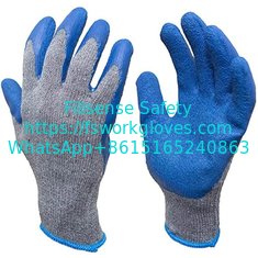 10Gauge 2Yarn Polycotton Liner Latex Crinkle Palm Coated Work Gloves Latex Coated Work Gloves Latex Dipped Gloves