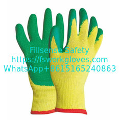 10Gauge 2Yarn Polycotton Liner Palm Crinkle Latex Coated Gloves Latex Coated Cotton Gloves