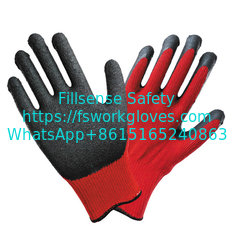 10Gauge 5Yarn(21S) Cotton Liner Crinkle Latex Cotton Working Gloves Latex rubber palm work gloves