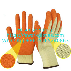 10Gauge 5Yarn(21S) Cotton Liner Crinkle Latex Palm Coated Gloves Latex Dipped Gloves Latex Coated Gloves