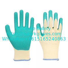 10Gauge 5Yarn(21S) Cotton Liner Crinkle Latex Palm Coated Gloves Latex Coated Cotton Gloves