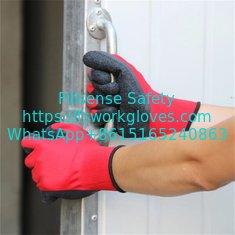 13Gauge Polyester Liner Crinkle Dipped Latex Palm Fit Glove latex dipped work gloves latex dipped work gloves