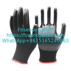 13Gauge Polyester Liner Nitrile Coated Work Gloves Nitrile Dipped Gloves Oil Resistant Gloves