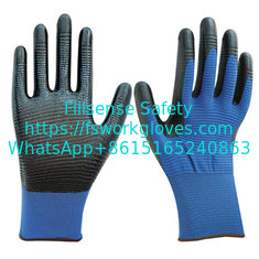 13Gauge U3 Zebra Polyester Liner Nitrile Coated Work Gloves Nitrile Dipped Work Gloves