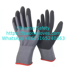 15Gauge Nylon Spandex Liner Microfine Nitrile Foam Coated Gloves Nitrile Palm Coated Gloves
