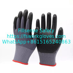 15Gauge Nylon Spandex Liner Nitrile Foam Coated Gloves with Dots Industrial Work Gloves Mechanic Gloves