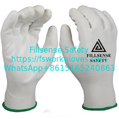 13Gauge Nylon Liner PU Palm Fit Gloves PU Palm Coated Work Gloves
