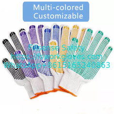 7Gauge White Polycotton Liner PVC Dotted Gloves PVC Hand Gloves PVC Work Gloves