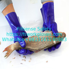 Cotton Interlock Liner Sandy PVC Coated Gloves Fishing Gloves Waterproof Work Gloves