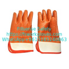 Cotton Jersey Liner Sandy PVC Coated Work Gloves Safety Cuff Gloves Heavy Duty Rubber Gloves