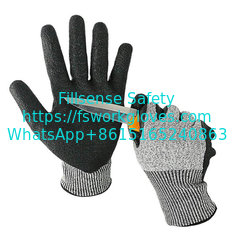 UHMWPE(HPPE) Liner Latex Crinkle Coated Cut Level 5 Safety Gloves Slash Proof Gloves