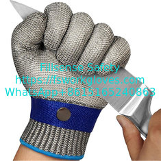 Stainless Steel Wire Metal Mesh Butcher Safety Work Gloves Food Grade Stainless Steel Gloves