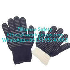Kevlar Outer Cotton Inner Silicone Grip Heat Resistant Hand Gloves Heat Insulated Gloves Thermal Resistant Gloves