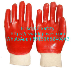 Cotton Interlock Liner Knit Wrist PVC Coated Work Gloves Pvc Dipped Gloves pvc work gloves