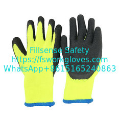 10Gauge Polyester Brushed Napping Shell Crinkle Latex Coated Gloves Winter Work Gloves Cold Weather Work Gloves