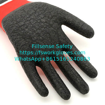 13Gauge Polyester Liner Crinkle Dipped Latex Palm Fit Glove latex dipped work gloves latex dipped work gloves