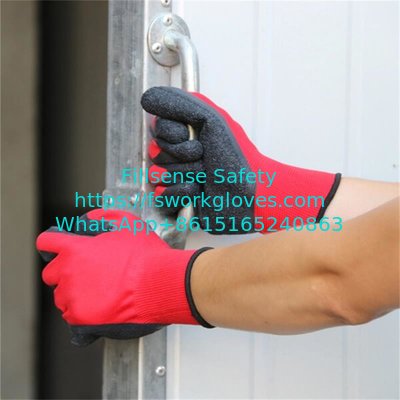 13Gauge Polyester Liner Crinkle Dipped Latex Palm Fit Glove latex dipped work gloves latex dipped work gloves