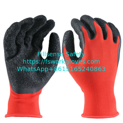 13Gauge Polyester Liner Crinkle Dipped Latex Palm Fit Glove latex dipped work gloves latex dipped work gloves