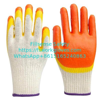 10Gauge 2Yarn Polycotton Liner Double Latex Rubber Coated Gloves