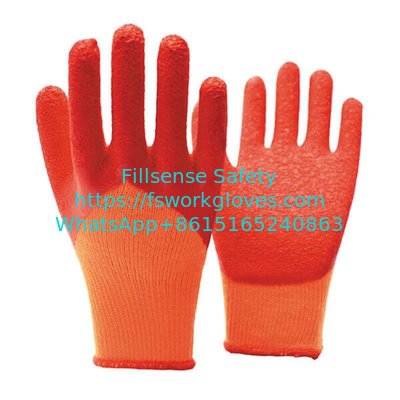 10Gauge 5yarn (21S) Cotton Liner 3/4 Crinkle Coated Latex Rubber Gloves