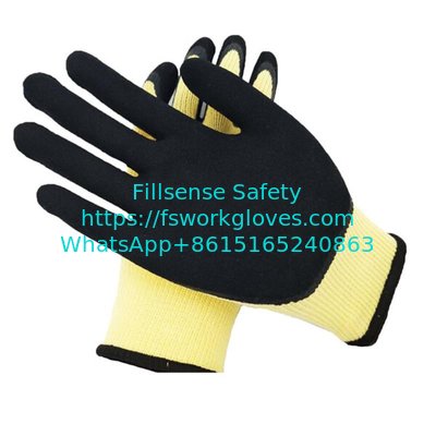 10Gauge 5yarn 21S Cotton Liner Micro Sandy Palm and Thumb Latex Coated Work Gloves