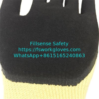 10Gauge 5yarn 21S Cotton Liner Micro Sandy Palm and Thumb Latex Coated Work Gloves