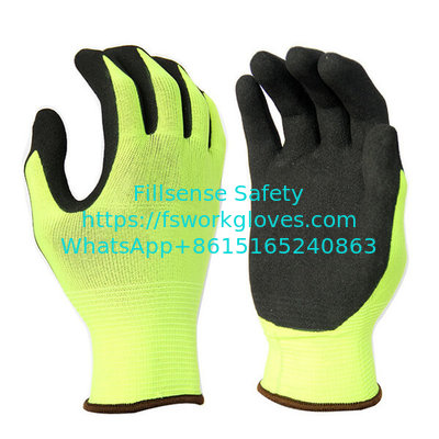 13Gauge Polyester Liner Sandy Latex Palm Coated Gloves Latex Dipped Gloves Latex Rubber Palm Work Gloves