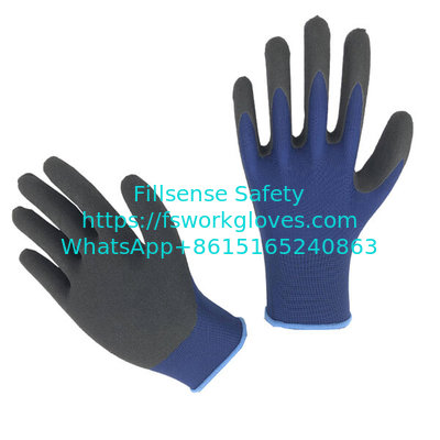 13Gauge Polyester Liner Sandy Latex Palm Coated Gloves Latex Dipped Gloves Latex Rubber Palm Work Gloves