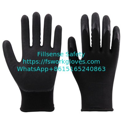 13G Polyester Liner Sandy Nitrile Palm Coated Gloves Slip Resistant Work Gloves Slip Proof Work Gloves