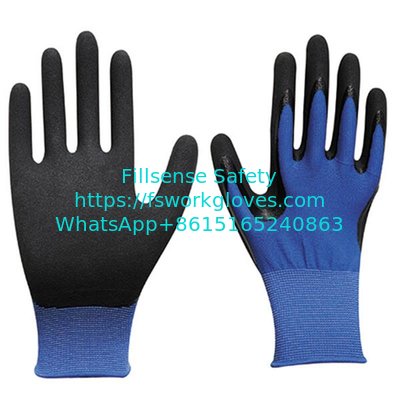 13G Polyester Liner Sandy Nitrile Dipped Work Gloves Nitrile Dipped Gloves Nitrile Work Gloves Safety Work Gloves