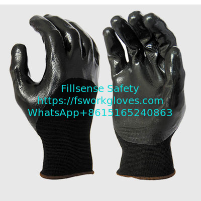 13Gauge Polyester Liner 3/4 Nitrile Coated Work Gloves Nitrile Dipped Work Gloves Nitrile Work Gloves