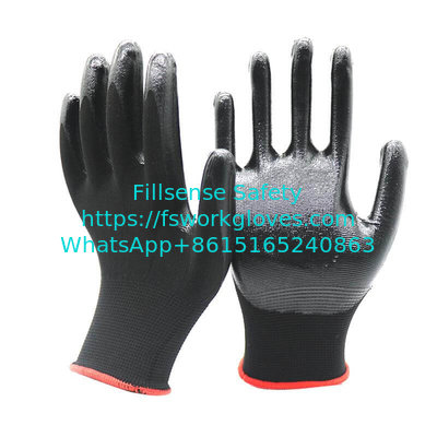 13Gauge Polyester Liner Palm Coated Nitrile Work Gloves Garden Work Gloves