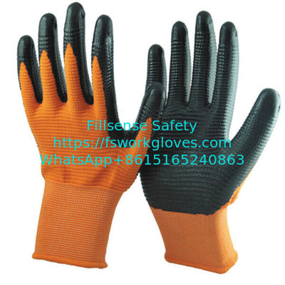 13Gauge U3 Zebra Polyester Liner Nitrile Coated Work Gloves Nitrile Dipped Work Gloves